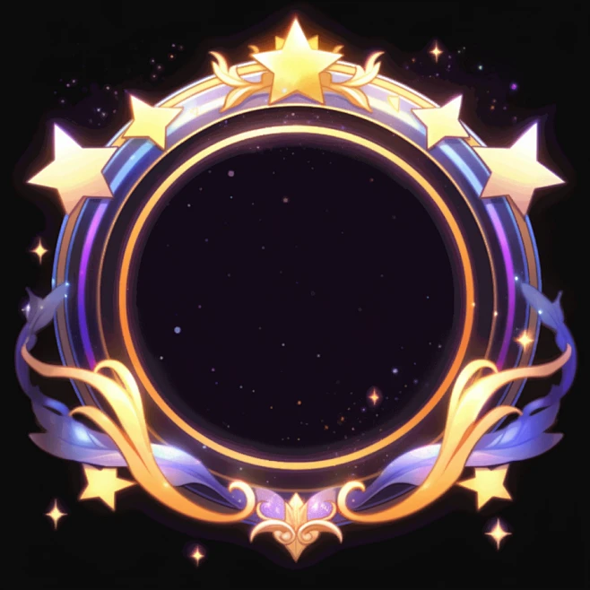 hulei181717_A_game_avatar_frame_with_round_metal_borderblack_ba ...