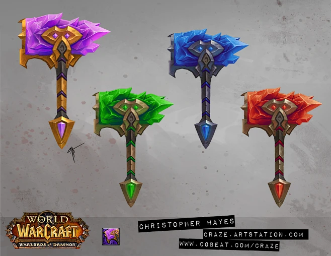 World of Warcraft: Warlords of Draenor weapons, Christopher Hayes ...