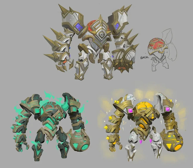 Ruined King boss 概念 机关人 伪科技 遗迹 -花瓣网