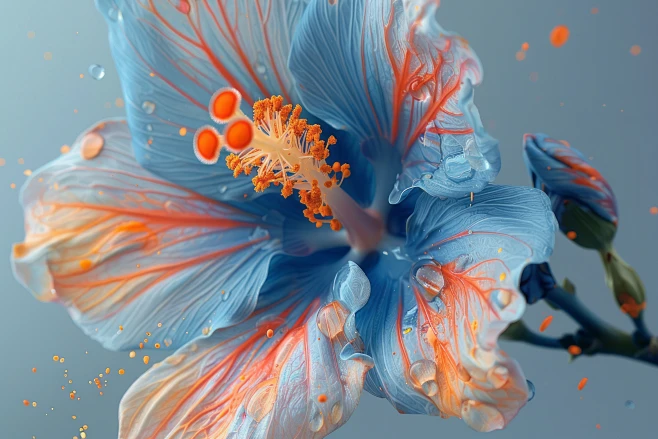 yi-duo-chong-man-huo-li-de-hua-zai-qi-zhong-jin-pao-zai-bai-se-bei-jing ...