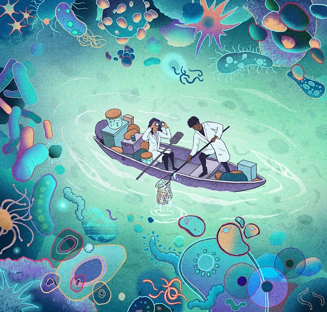 editorial germs gut ILLUSTRATION Illustrator magazine microbiome ...