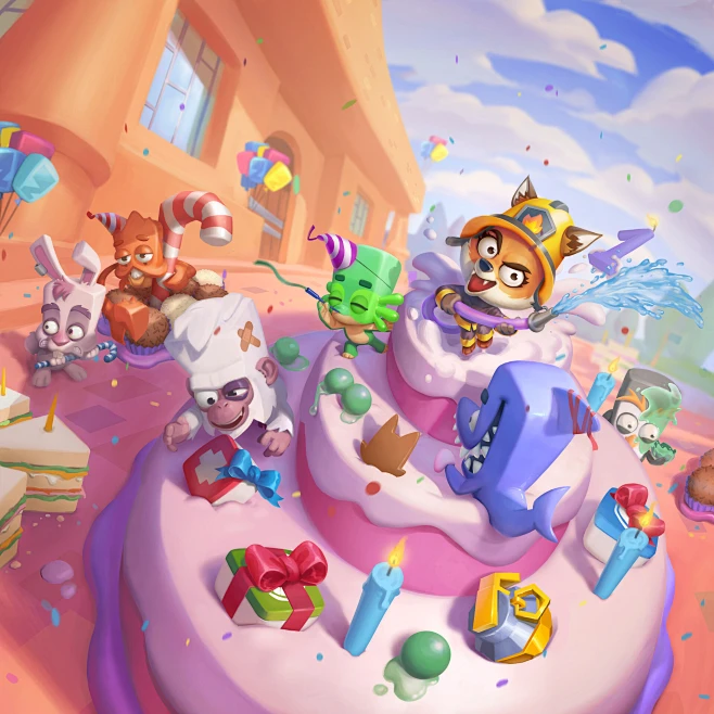 Zooba Anniversary Loading Screen Illustration-花瓣网