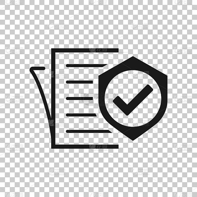 保险政策图标在透明的风格。在孤立的背景上报告矢量图。记录业务概念。