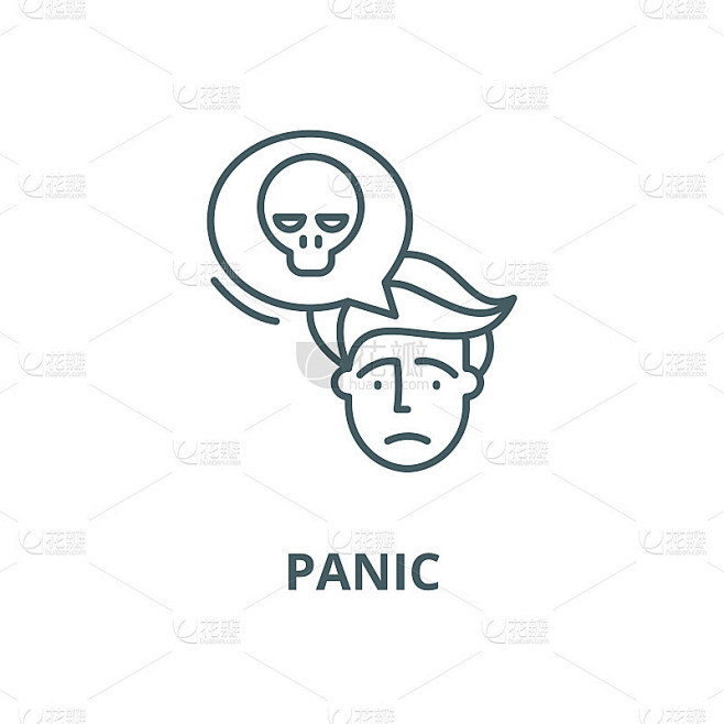 Panic vector line icon, linear concept, outline si