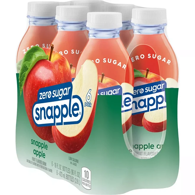 Snapple Apple Zero Sugar Juice Drink - 6pk/16 fl oz Bottles, 3 of 7-花瓣网