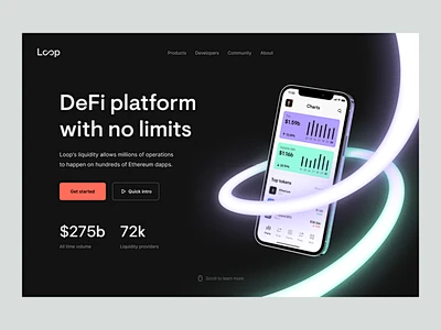 DeFi platform: product page app design crypto crypto currency crypto ...