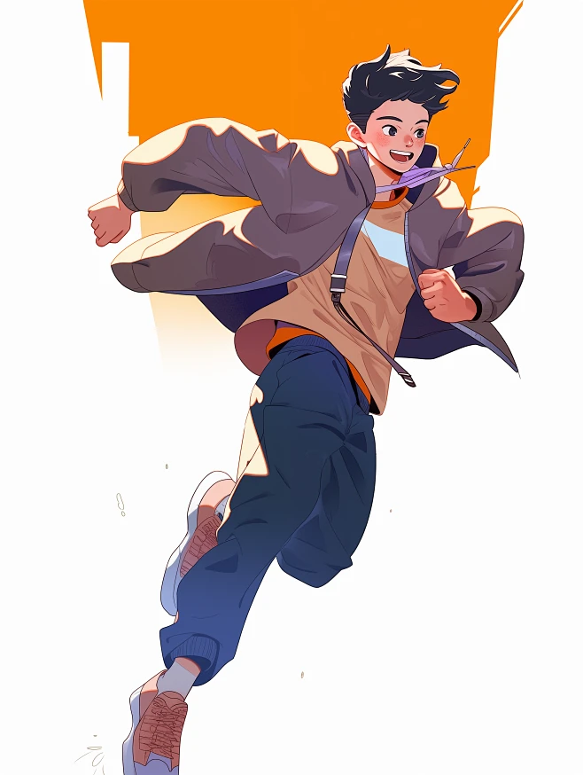 liepin_A_20_year_old_man_running_forward_impactful_image_fronta ...