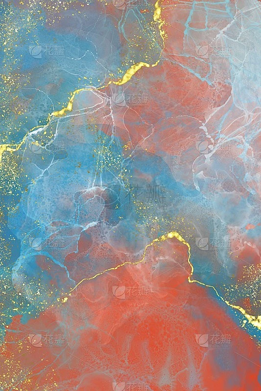 酒精墨水的艺术。抽象绘画。walpler酒精墨水。素材-花瓣网