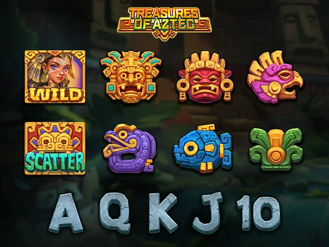 slot 2D art Character design game graphic aztec symbol design-花瓣网