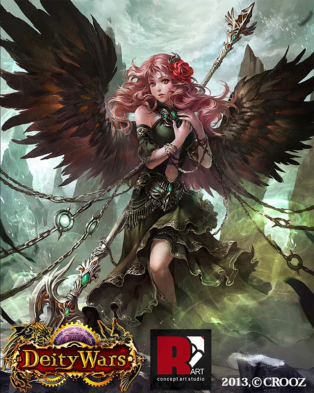 鸟人原画带翅膀的人天使原画来自cgbook.cn (719)-花瓣网