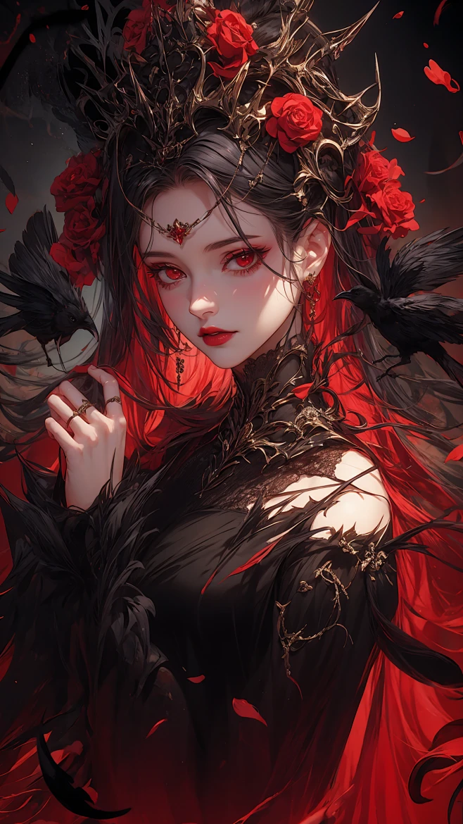 黑玫瑰乌鸦女孩s-hzj(2)-花瓣网