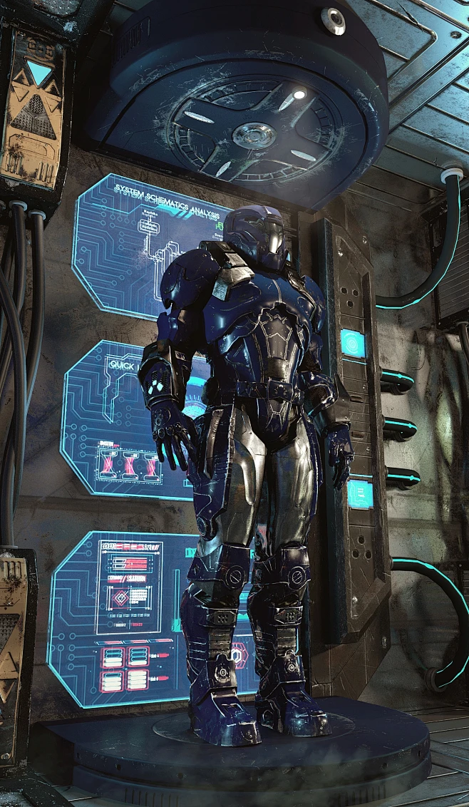 Armor Bleu, Patrick Yeung : Sci-Fi Armory Room -Mass Effect 3 base ...