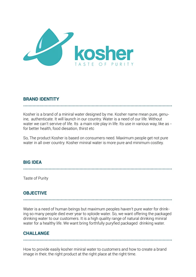 Kosher campaign : The Kosher campaign based on mineral water which done ...