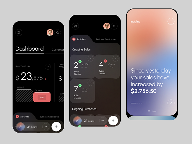 ios mobile app crm ux design