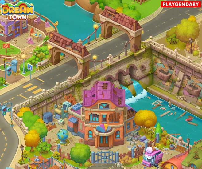 Сasual buildings 3d models. Dream Town. Playgendary.-花瓣网