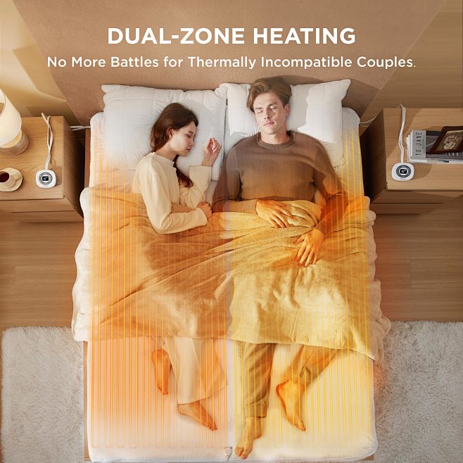 Amazon.com: Bedsure Heated Mattress Pad Queen Size - Dual Controller Electric Mattress Pad, Fast ...