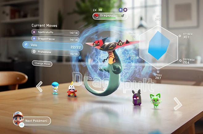 UI Pokemon game concept apple vision pro Mixed Reality AR mr Oculus quest vr-花瓣网