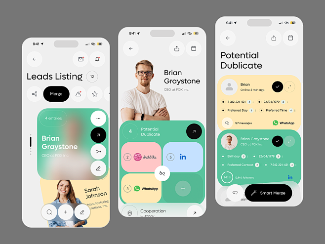 ai ios mobile app crm saas ux design