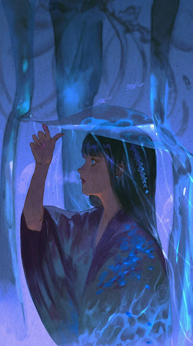 《浮游》_Akumas__插画师作品_涂鸦王国gracg.com-花瓣网