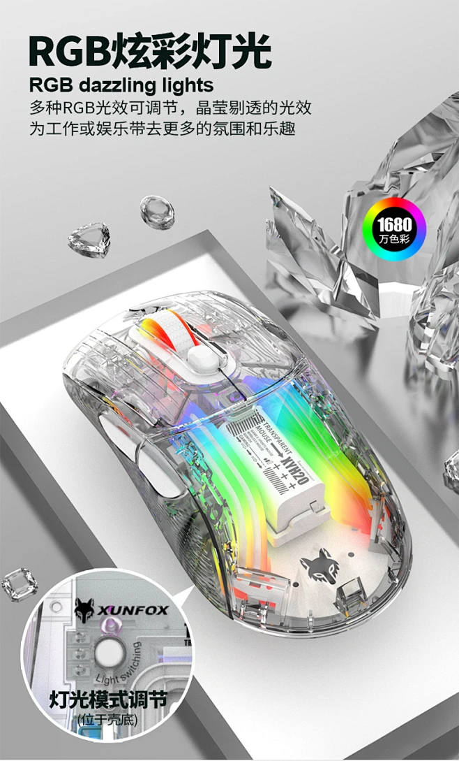 透明无线鼠标蓝牙三模RGB机械鼠标游戏电竞静音鼠标-淘宝网-花瓣网