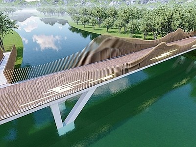 现代景观桥 桥