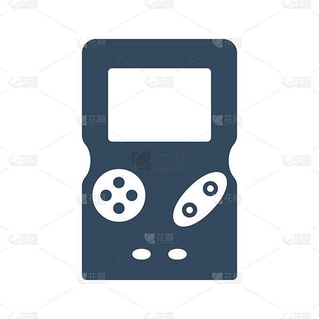 老式便携式游戏机。复古的控制台图标。平面设计。