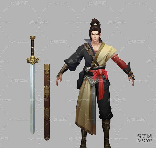 国风仙侠系列男剑客-花瓣网