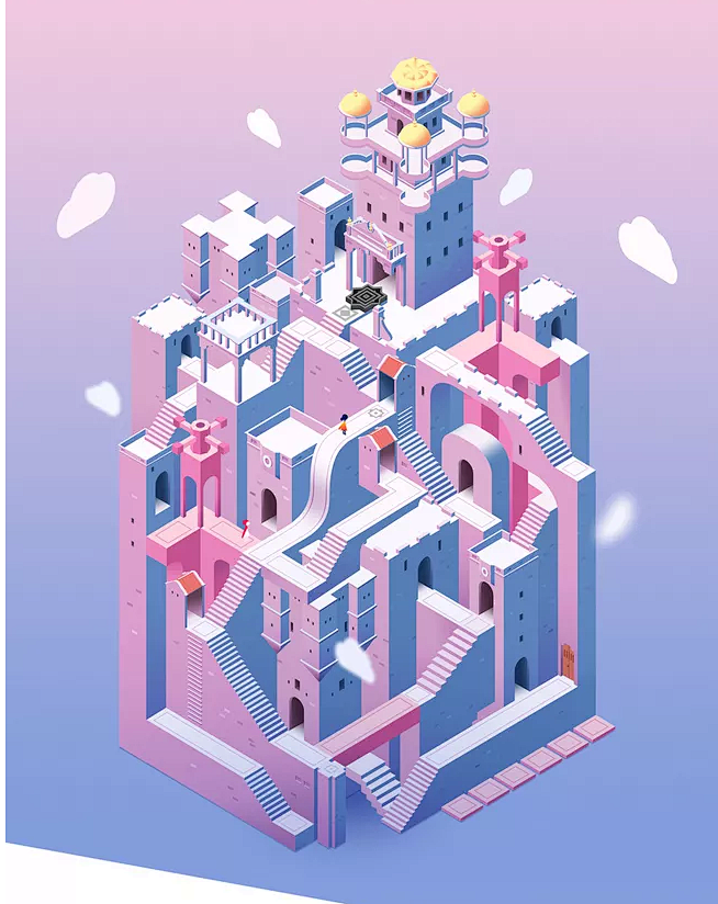 纪念碑谷 - 妙旅开平碉楼|插画|商业插...@謙“~言”采集到2.5D(7图)_花瓣