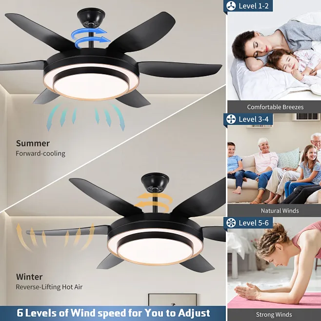 She's home 52 inch Ceiling Fans with Lights and Remote, Modern ...