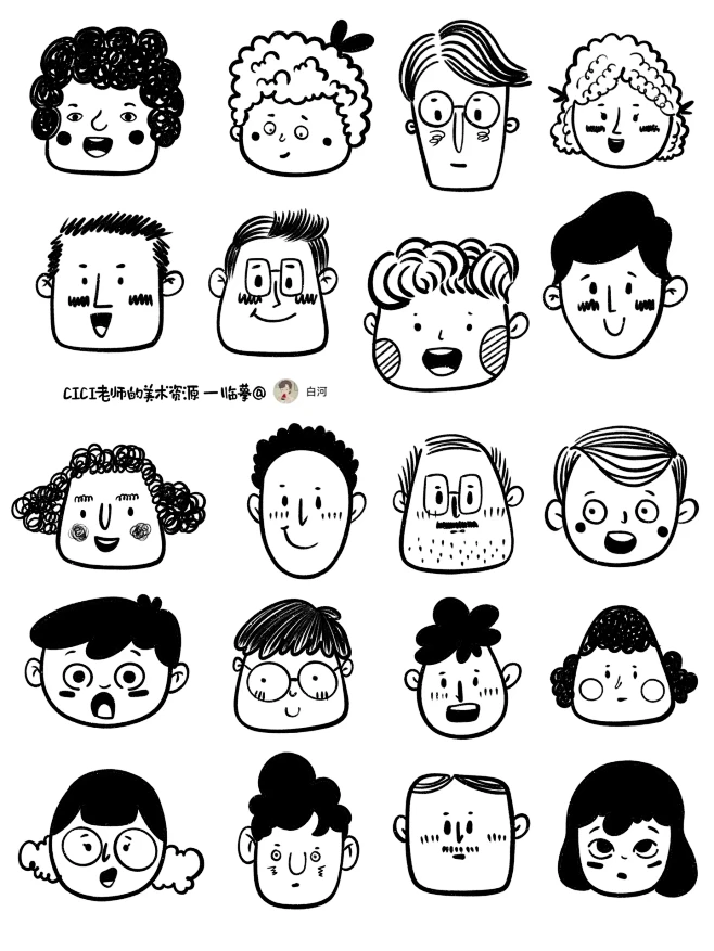 简笔画｜人物系列——头像1