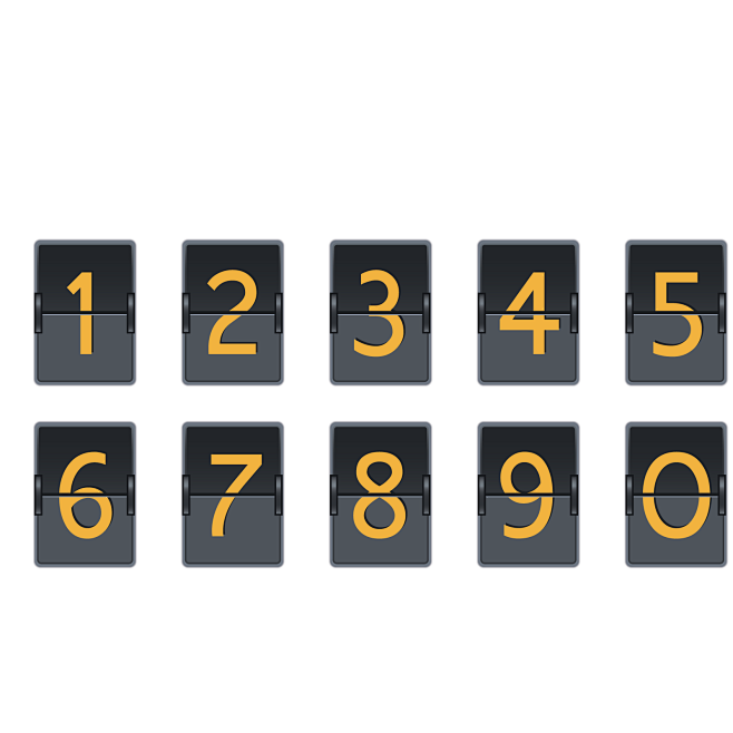 数字特效 字体设计 123456789