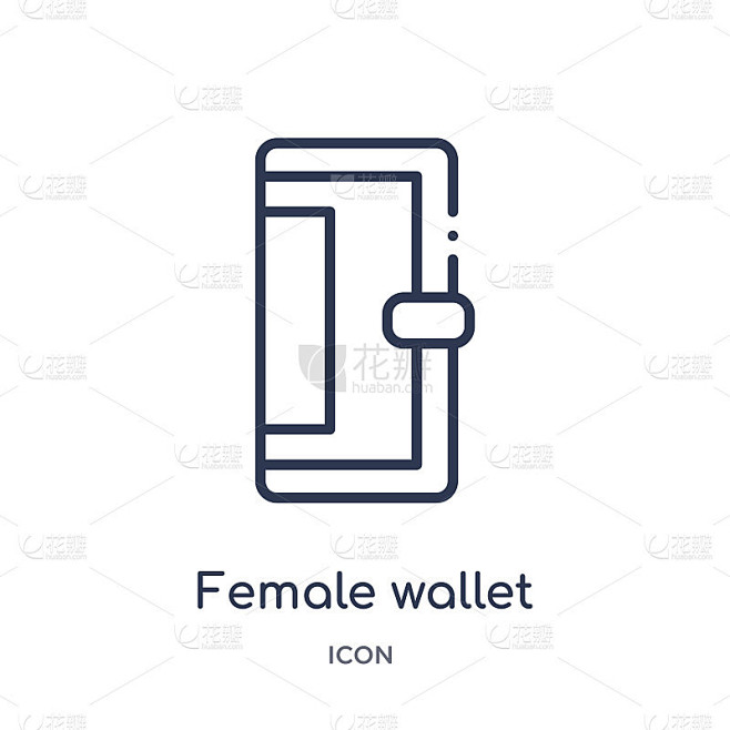 Linear female wallet icon from Fashion outline col