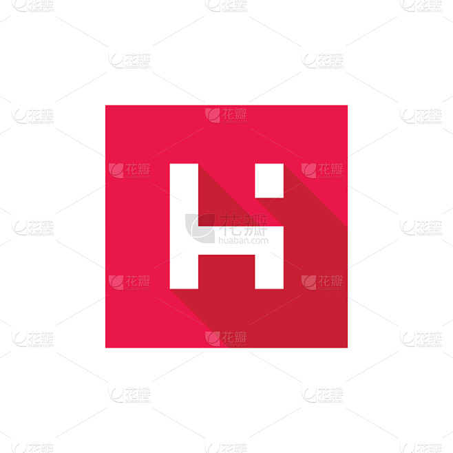 h logo design red color h letter icon