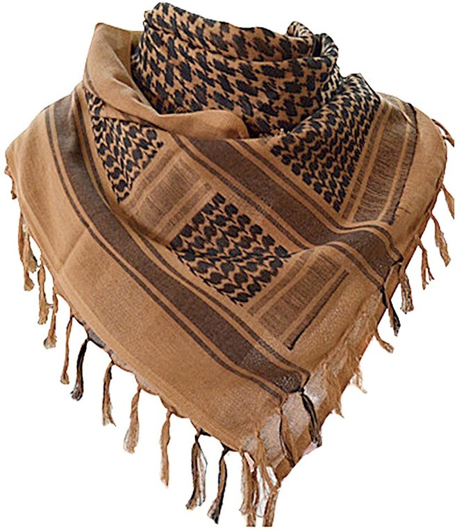 Military Shemagh Tactical Desert 100% Cotton Keffiyeh Scarf Wrap,A-tan ...