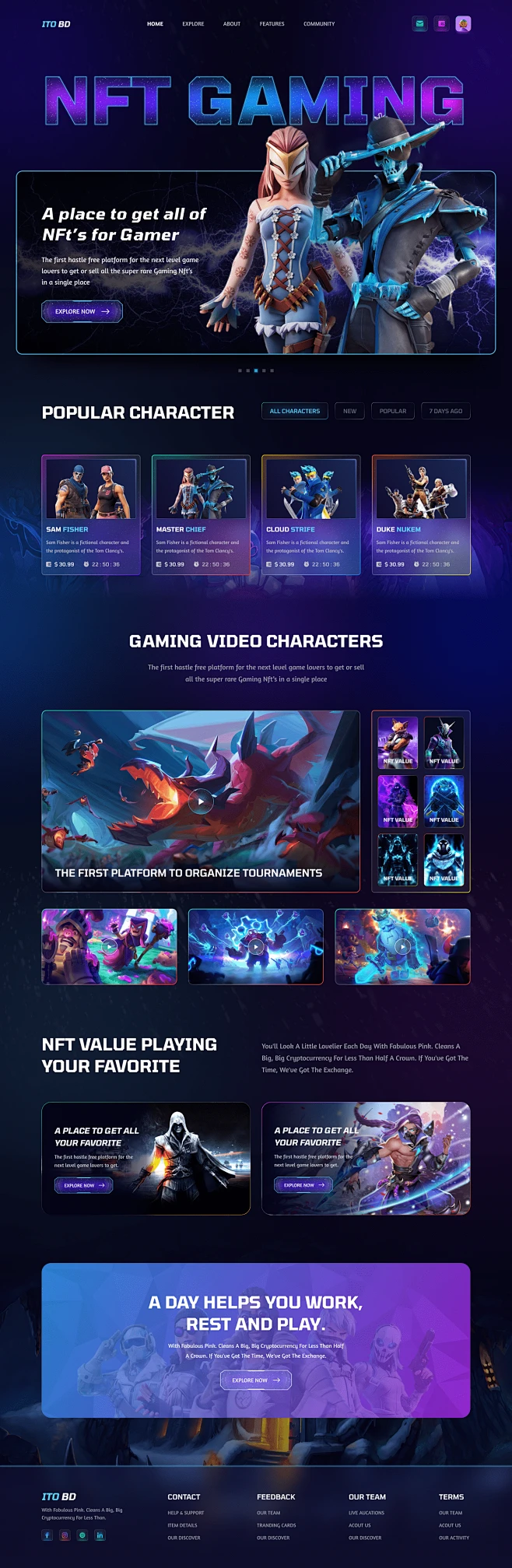 Crypto Art cryptocurrency game ui ux design gaming landing page nft artwork NFT Gaming Solution ...