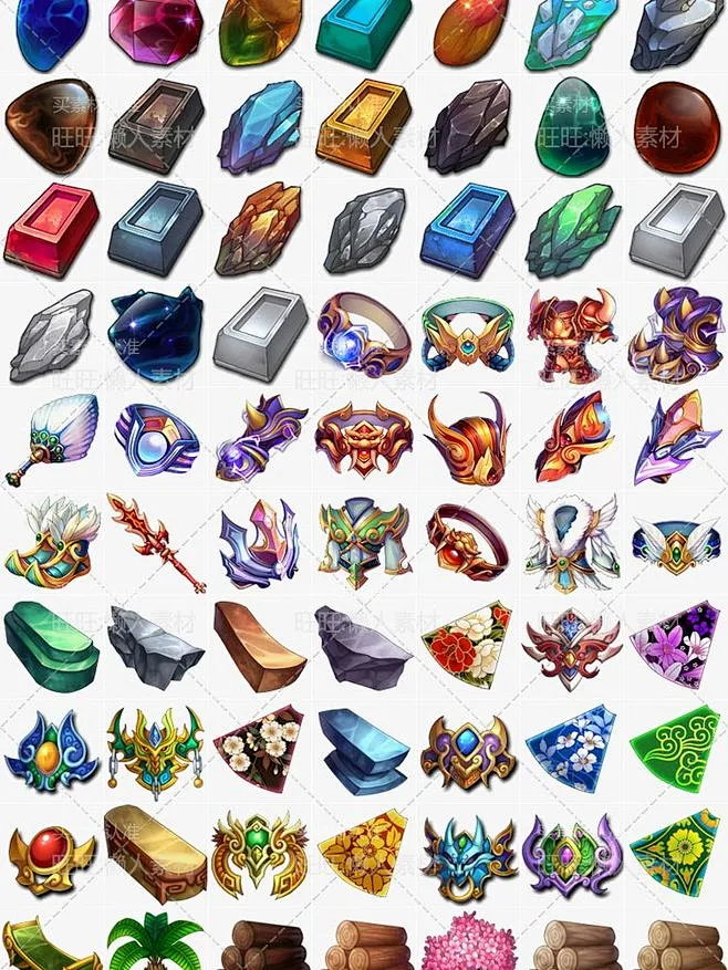 古代武侠玄幻风高清版装备物品道具图标 ICON 游戏手游素材 378-淘宝@北坤人素材-花瓣网