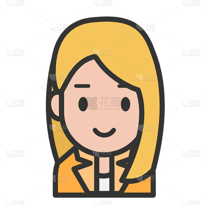 icon-人物头像元素-女孩