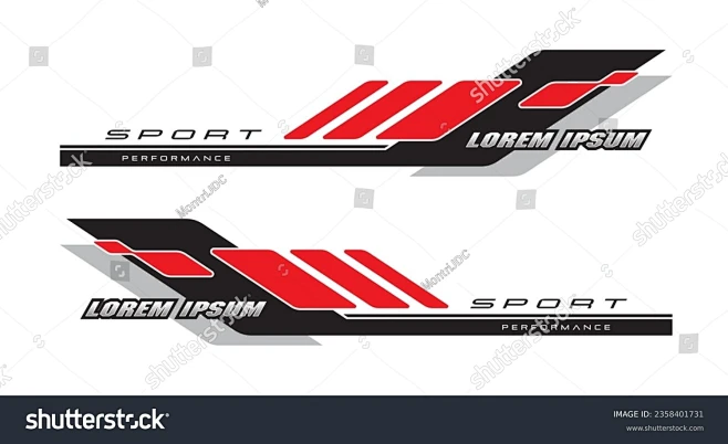 Wrap Design For Car vectors. Sports stripes, car stickers black color ...