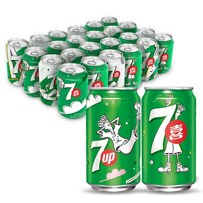七喜柠檬味汽水易拉罐碳酸饮料330ml*24罐整箱听装百事可乐出品-tmall.com天猫-花瓣网