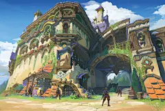 其中包括图片：12期优秀学生作品P3, Pei-Gong场景概念&百昼艺术设计-花瓣网