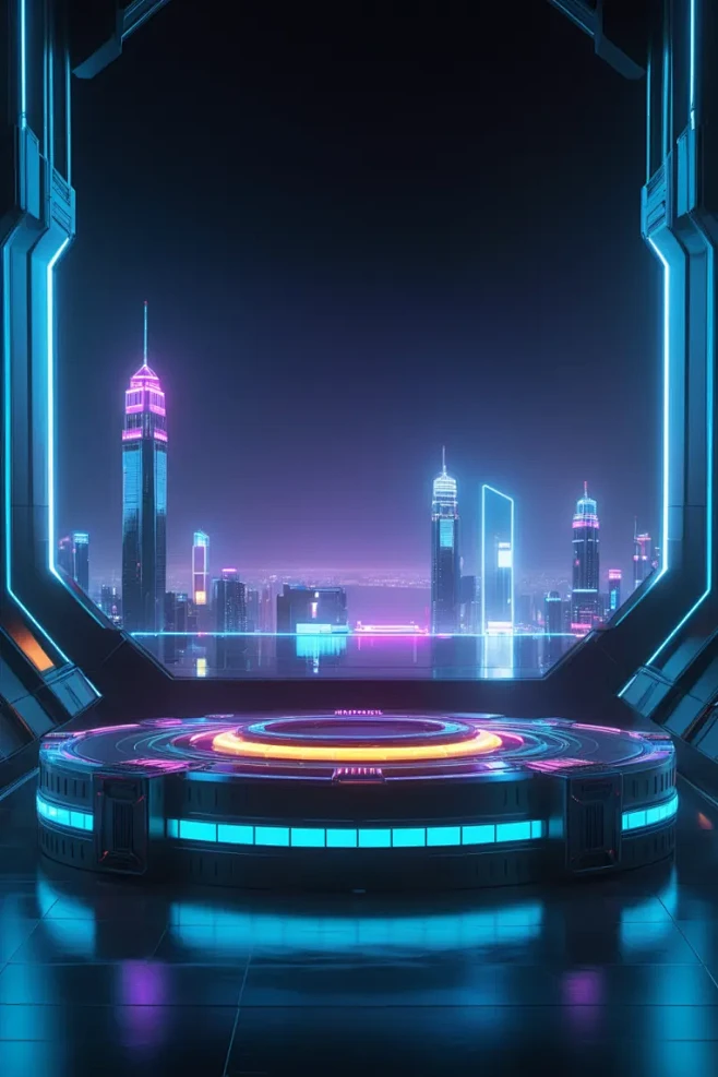 科技未来感电商展台XL-LoRA-Fine-LiblibAI-花瓣网