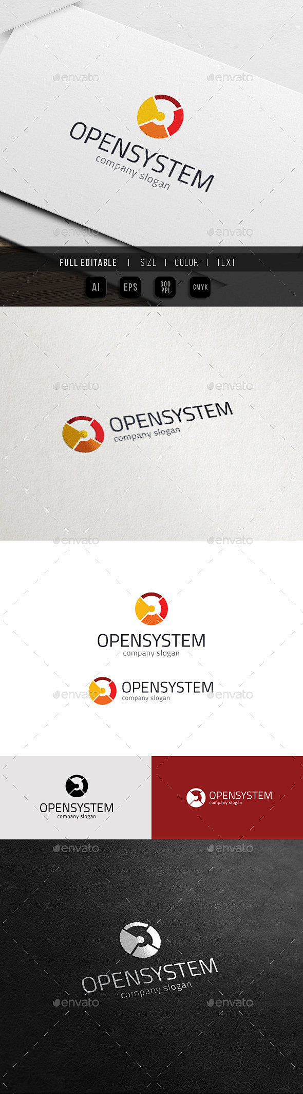 开放系统——数据循环- O标志抽象标志模板Open System - Data Circle - O Logo - Abstract Logo ...