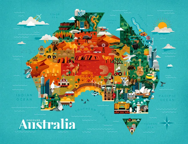 Design a vector map packed with creatures and landmarks : Use Adobe ...