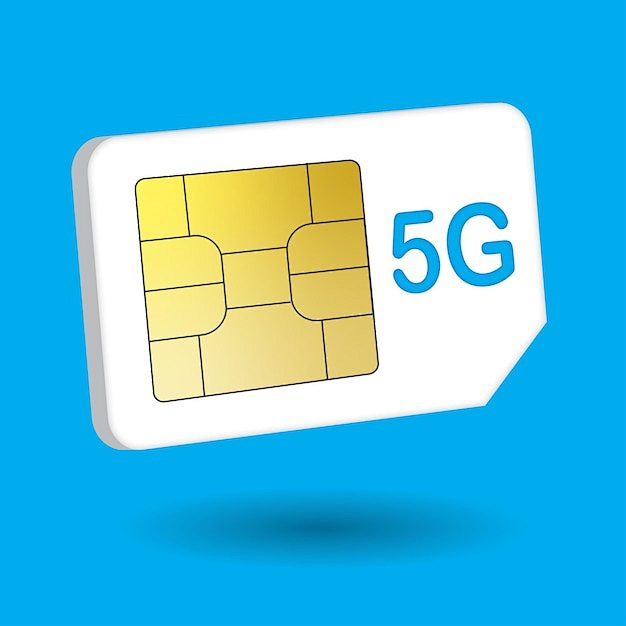 矢量5G图标移动通信Sim卡