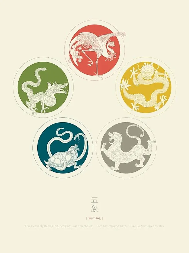 "Five Heavenly Beasts" Art Print for Sale by Thoth-Adan-花瓣网