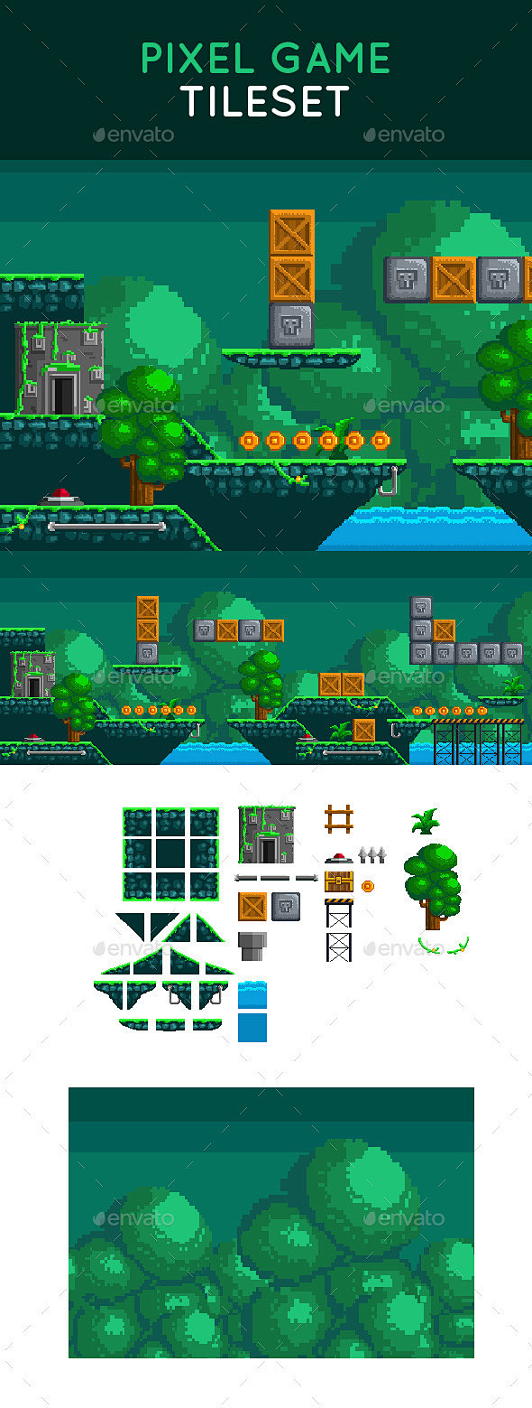 Pixel Game Tileset on Behance(20A15)