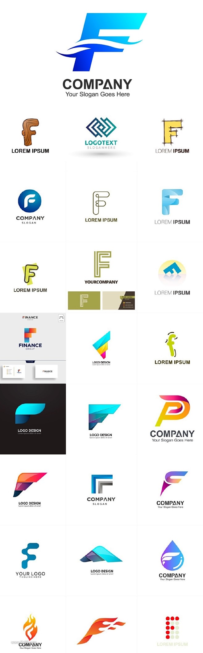 F字母标志LOGO矢量素材 - 设汇