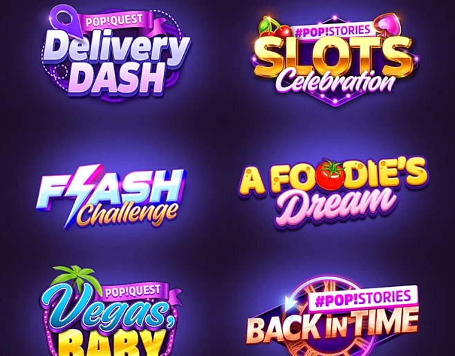 logos design for "pop!slots app"-花瓣网