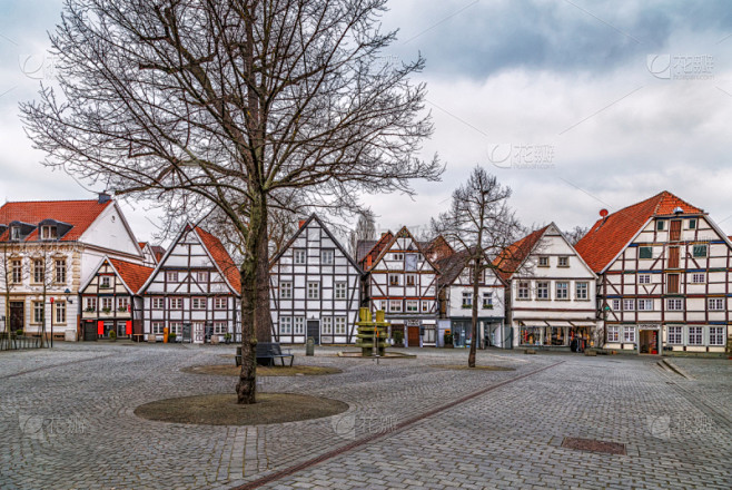 德国,市场广场,建筑外部,外立面,古老的,房屋,云,图像,市场,著名景点