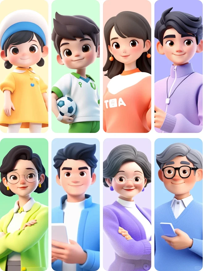 3D IP人物 MJ文生图-花瓣网